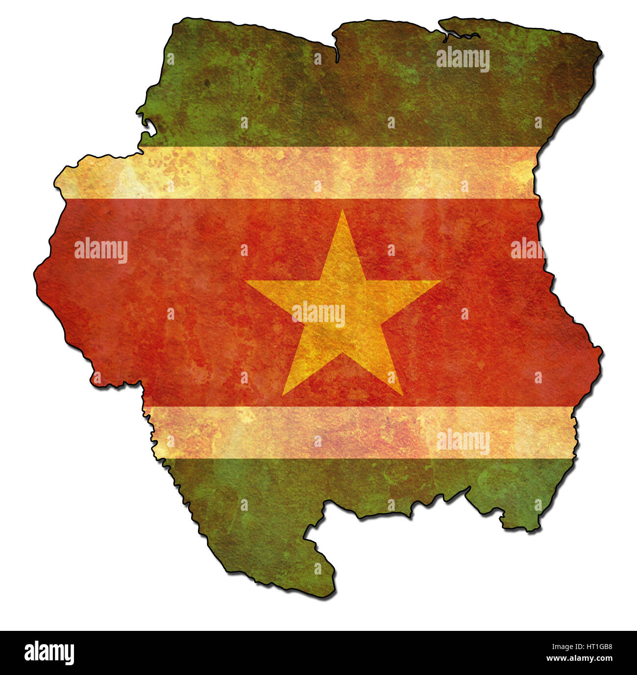 Suriname national map hi-res stock photography and images - Alamy