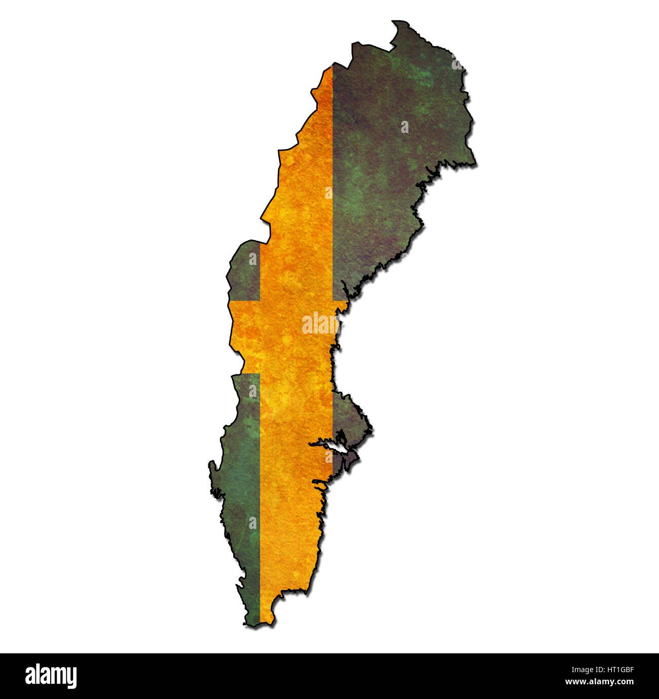 Country sweden map Cut Out Stock Images & Pictures - Alamy