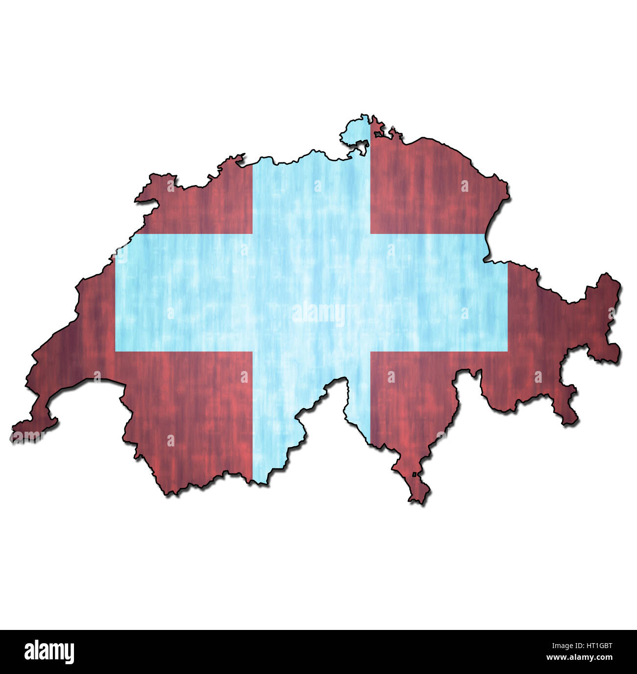 map with flag of switzerland with national borders Stock Photo - Alamy