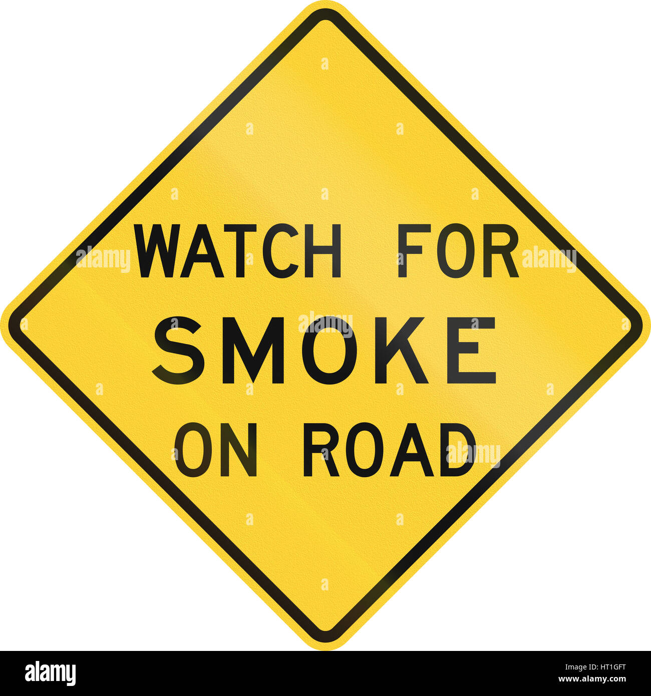 Road sign used in the US state of Texas - Watch for smoke on road Stock ...