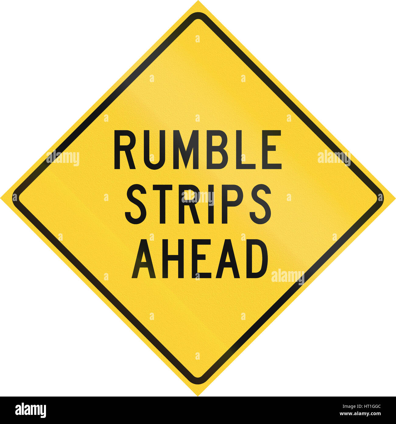 Road sign used in the US state of Texas - Rumble strips ahead Stock ...