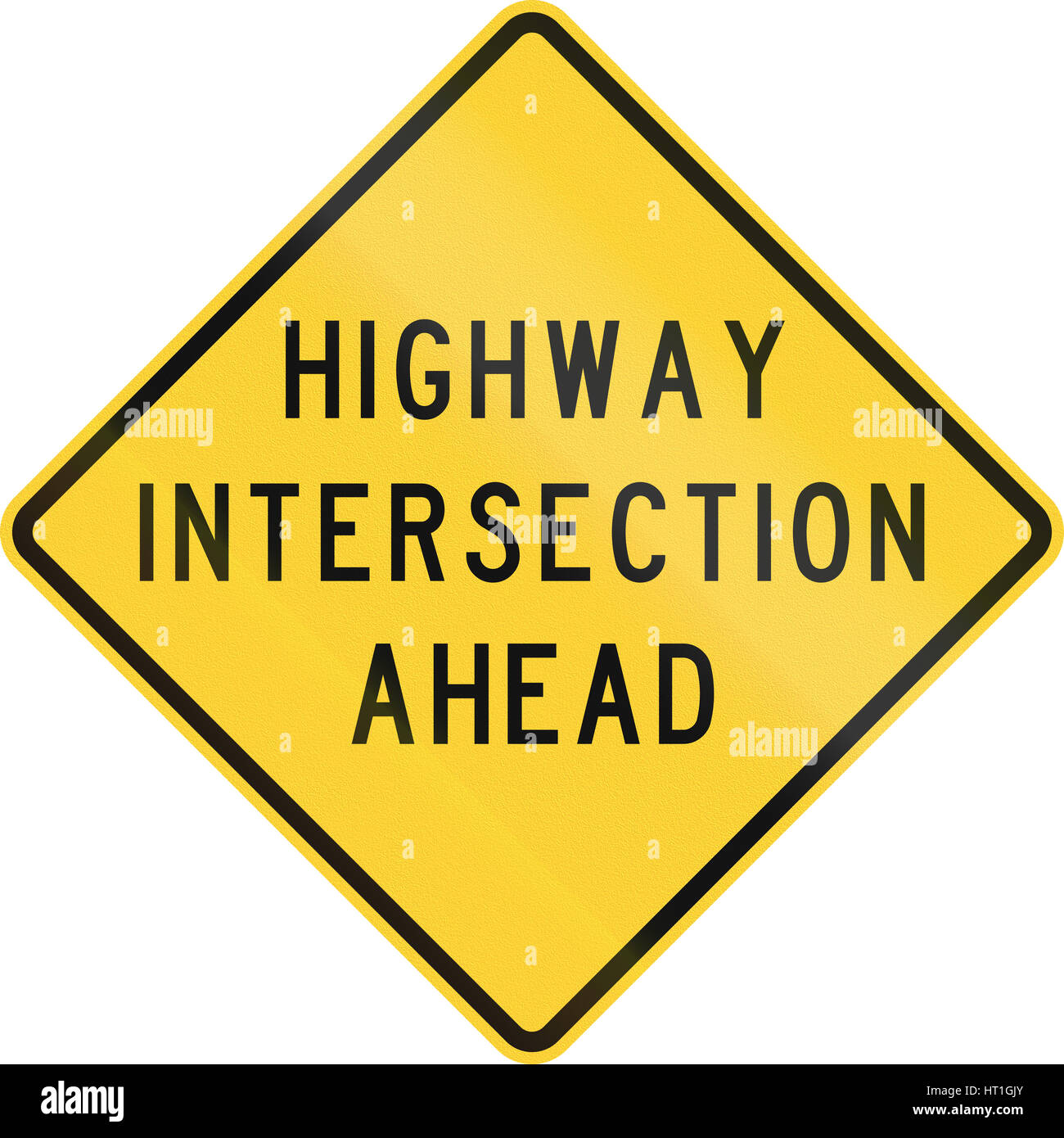 Road sign used in the US state of Texas - Highway intersection ahead ...