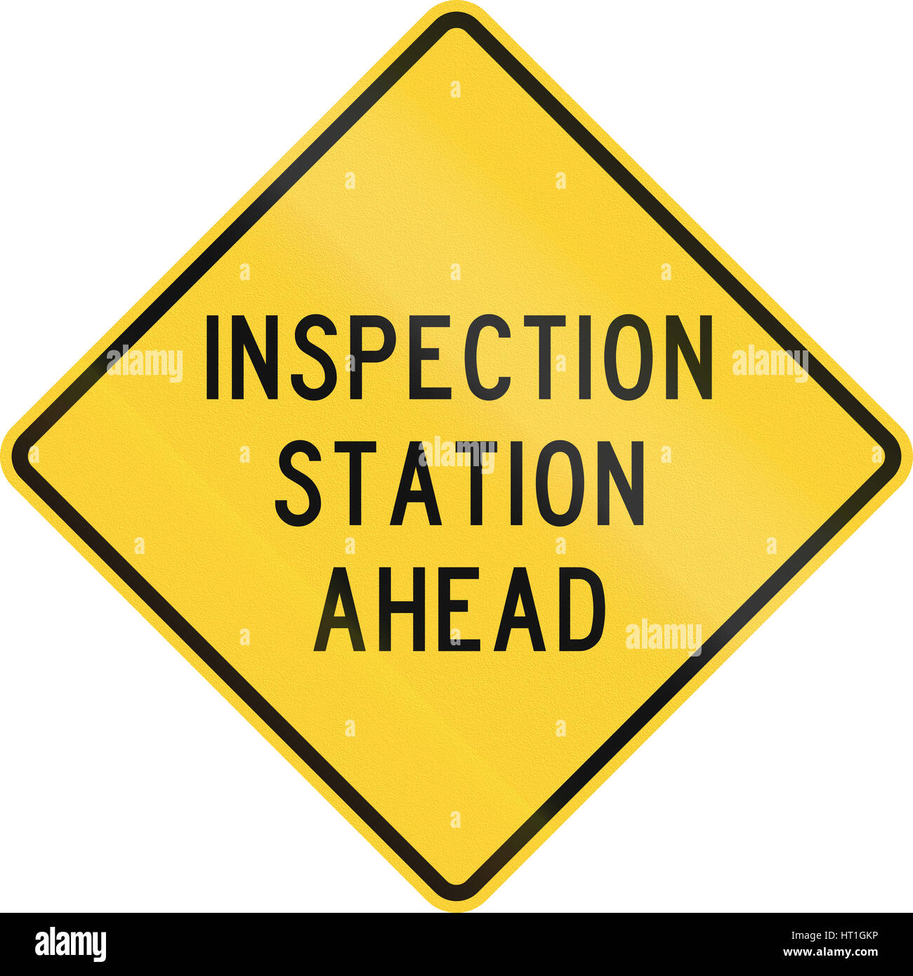 Road sign used in the US state of Texas - Inspection station ahead ...