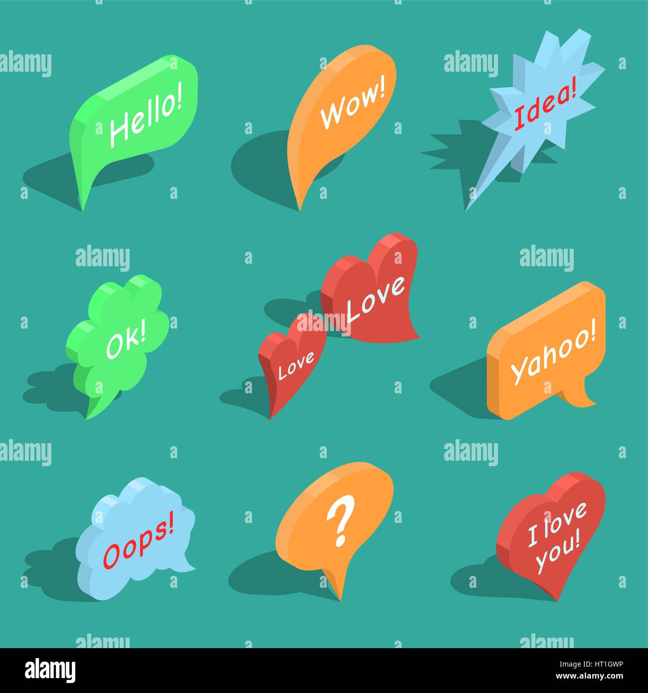 Isometric communication bubble design Stock Vector Images - Alamy