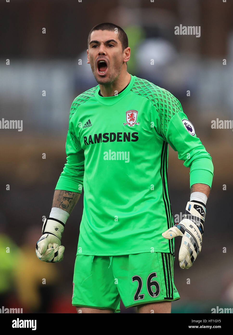 Middlesbrough goalkeeper Victor Valdes Stock Photo - Alamy