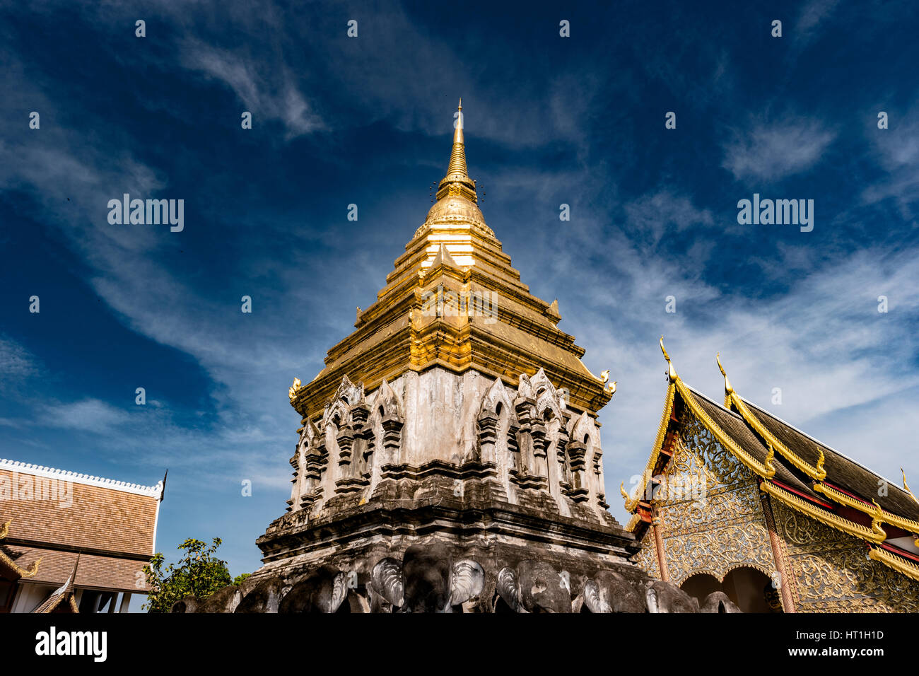 Wat Chiang Man at sunrise, the oldest temple in Chiang Mai, Thailand ...