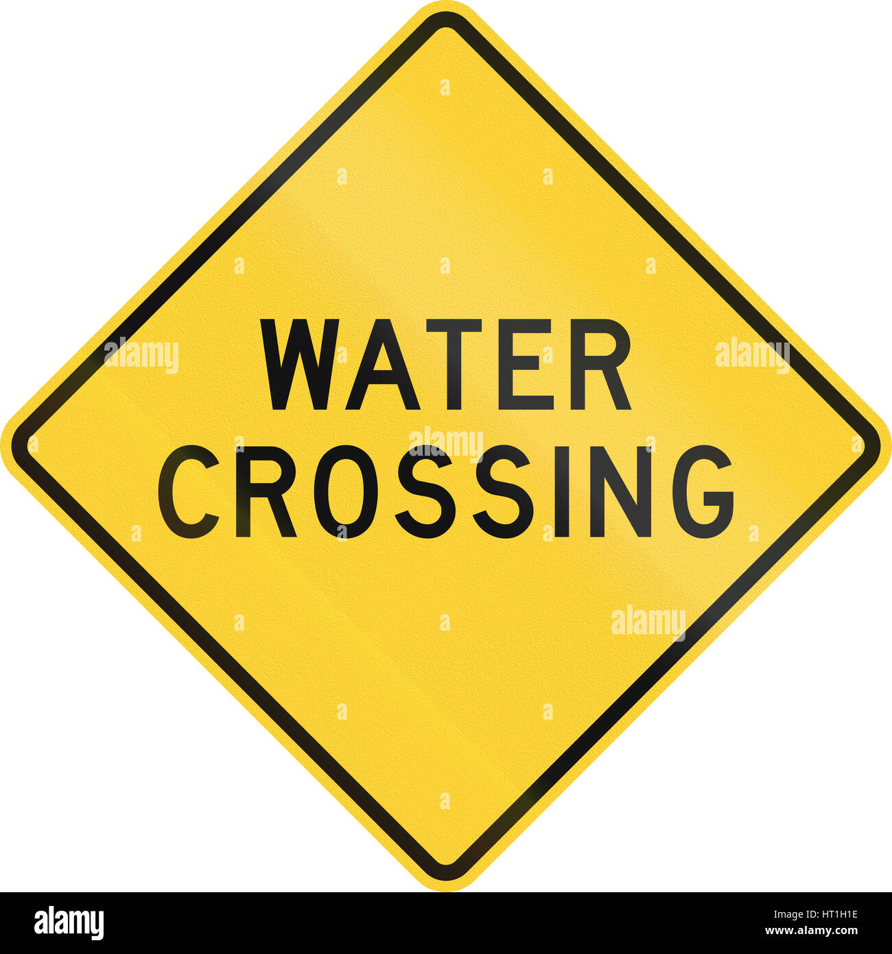 Road sign used in the US state of Texas - Water crossing Stock Photo ...