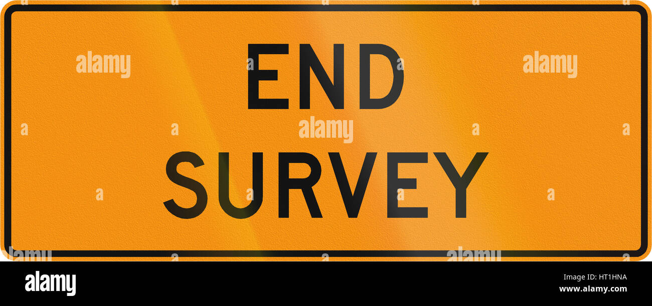 Road sign used in the US state of Virginia - End survey Stock Photo - Alamy