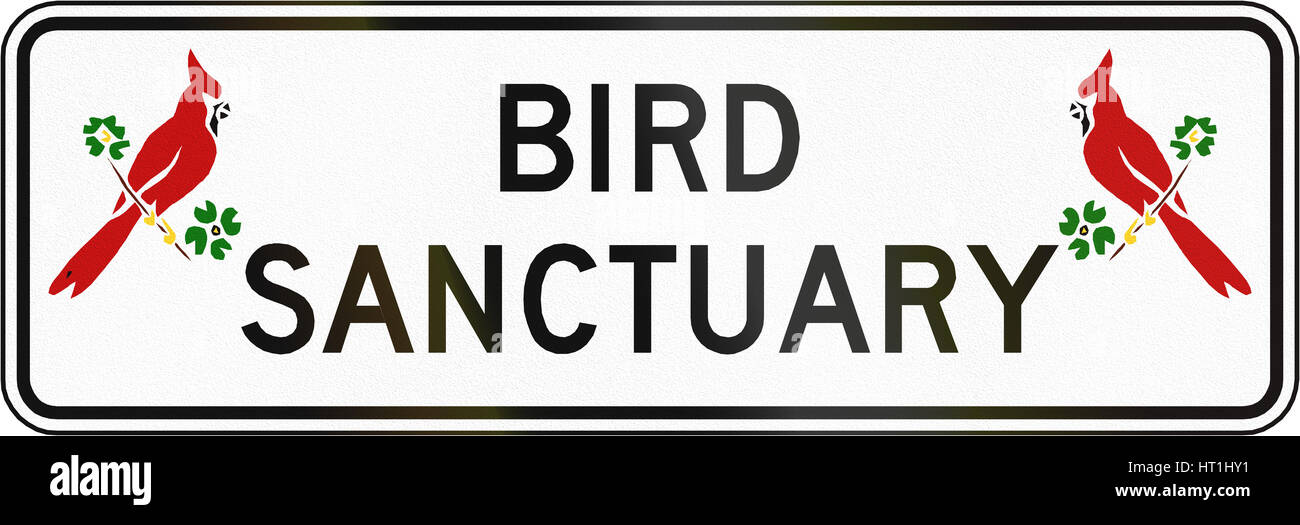 Road sign used in the US state of Virginia - Bird sanctuary Stock Photo ...