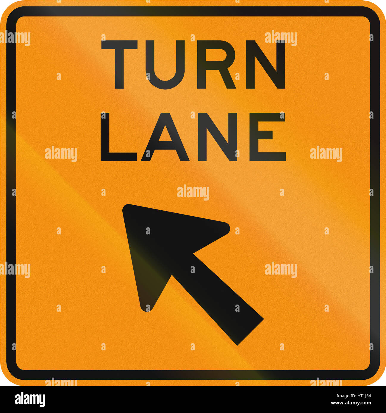 Road sign used in the US state of Virginia - Turn lane Stock Photo - Alamy