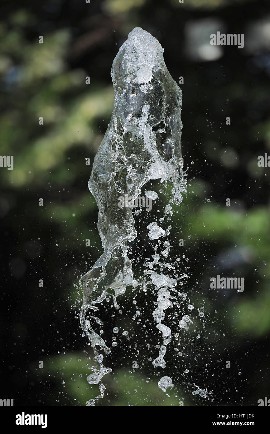 Texture of water drops of fountain, Splash of water in the fountain ...