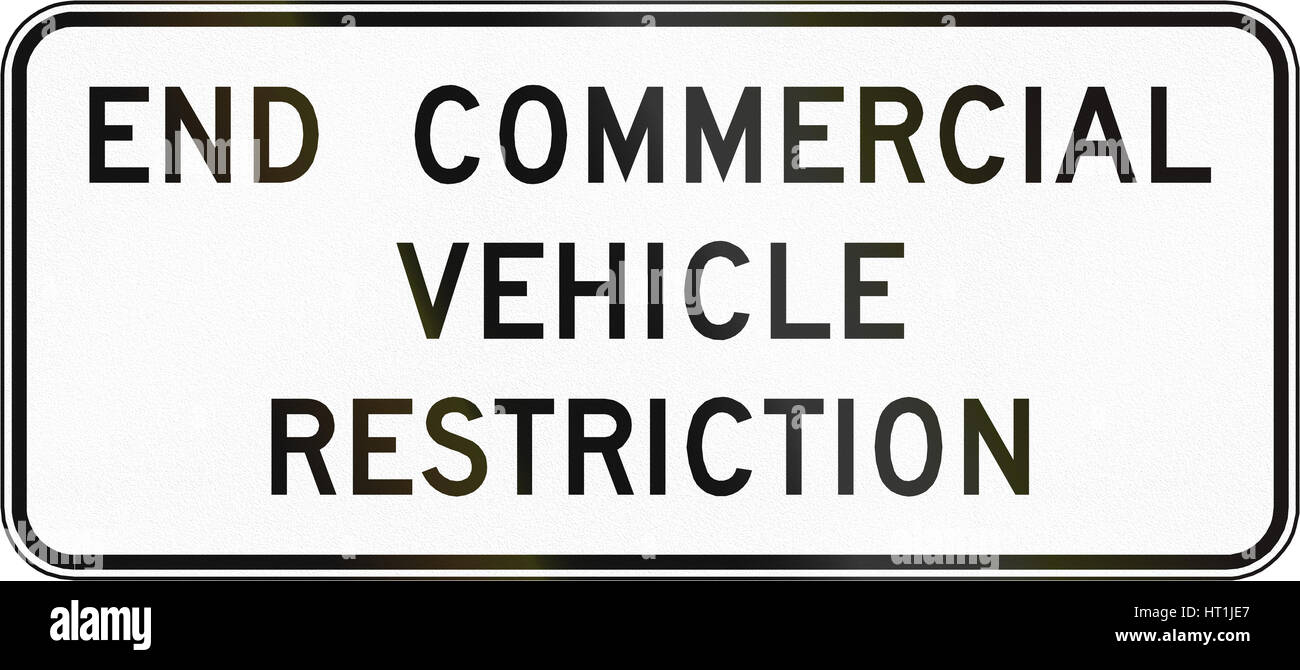 Road sign used in the US state of Virginia - End commercial vehicle ...