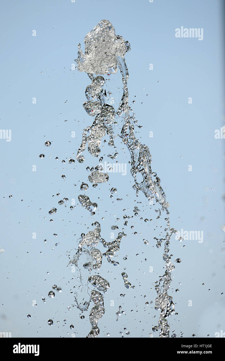 Texture of water drops of fountain, Splash of water in the fountain ...