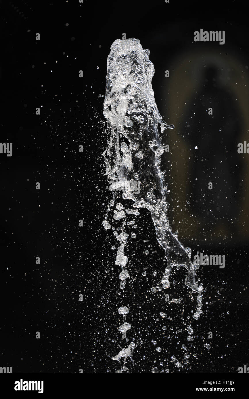 Texture of water drops of fountain, Splash of water in the fountain ...