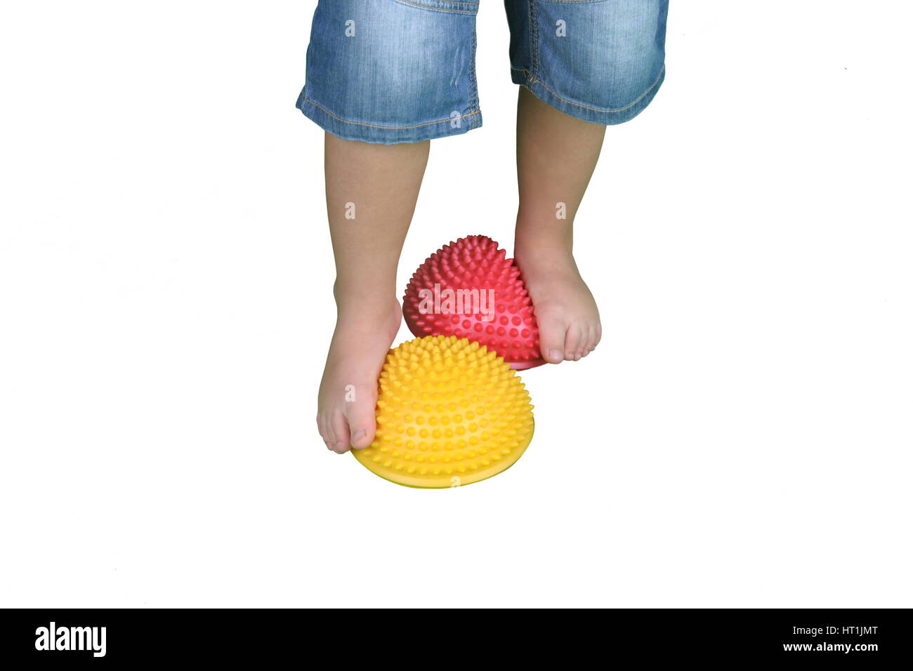 Corrective exercises for children with flat feet on white background ...