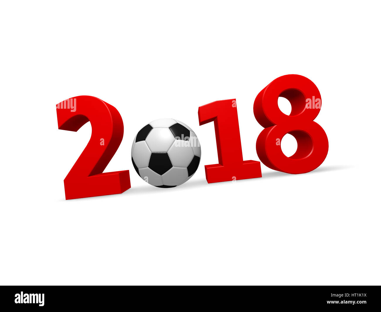 3d rendering of a soccer ball with number 2018 Stock Photo - Alamy