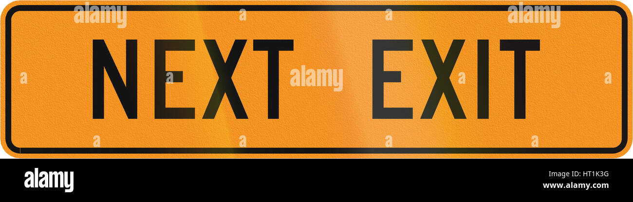 Road sign used in the US state of Virginia - Next exit Stock Photo - Alamy