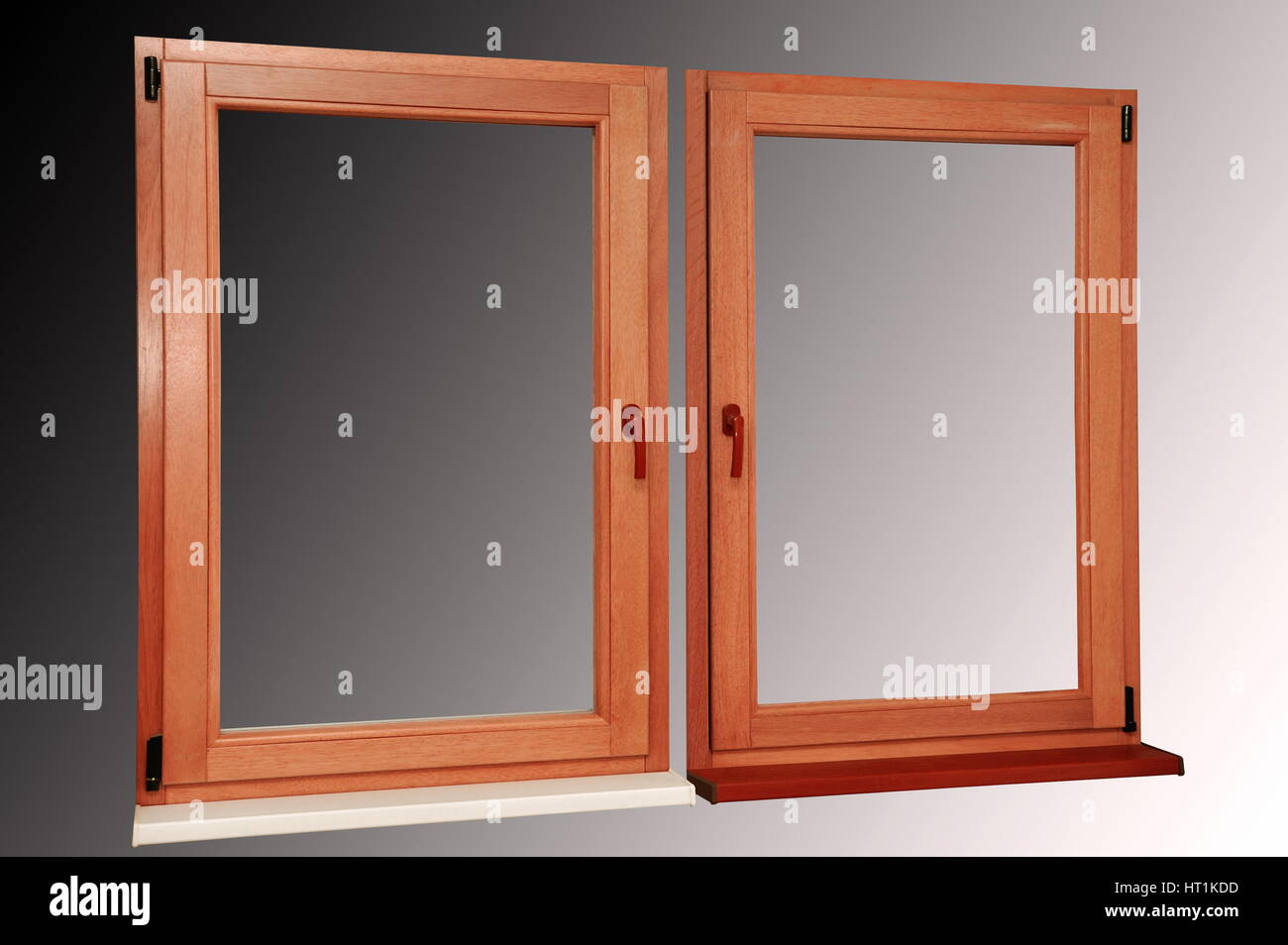 Wooden window with a sloping Stock Photo - Alamy
