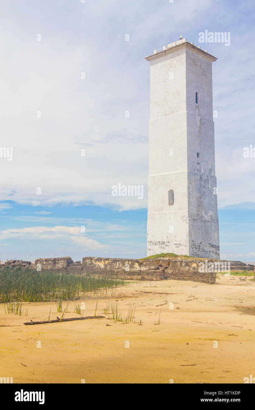 Lagoa dos Patos lighthouse with clouds and blue sky Stock Photo - Alamy