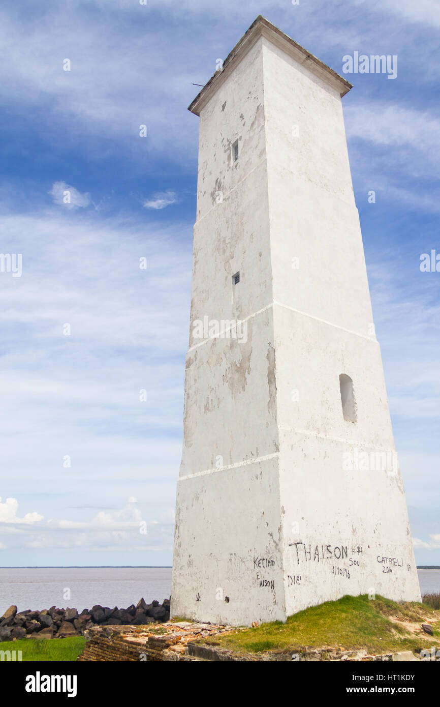 Lagoa dos Patos lighthouse with clouds and blue sky Stock Photo - Alamy