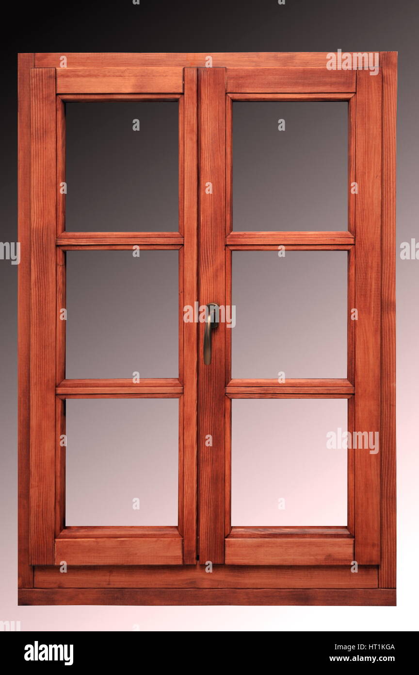 Wooden window with a sloping Stock Photo - Alamy
