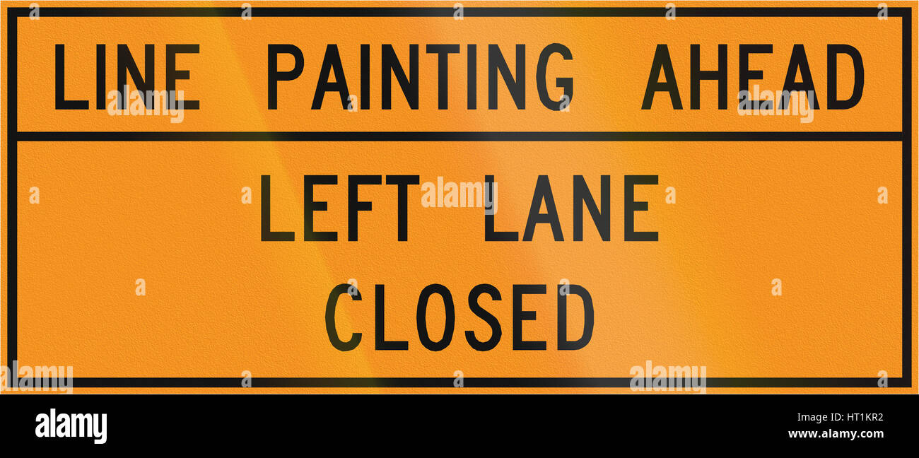Traffic sign left lane closed hi-res stock photography and images - Alamy