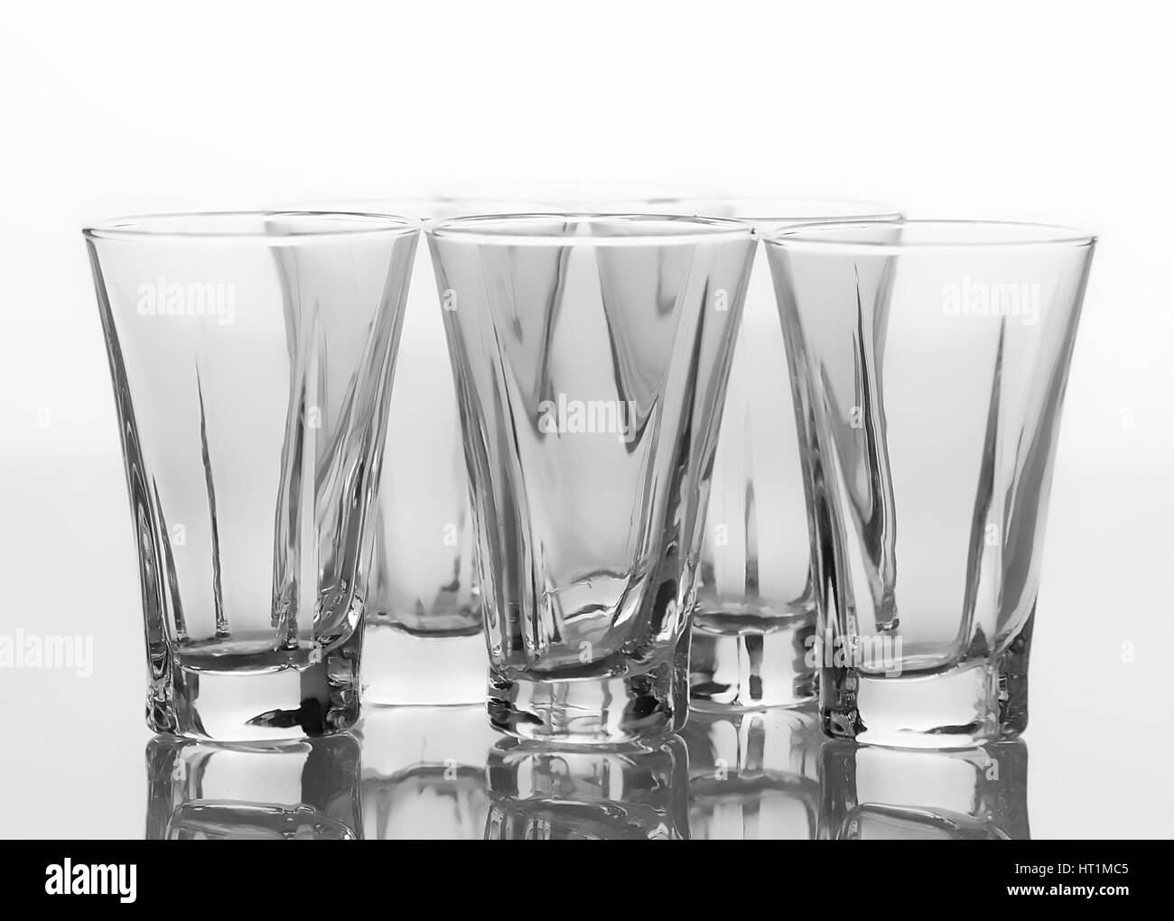 Set of empty glasses isolated on white background Stock Photo - Alamy