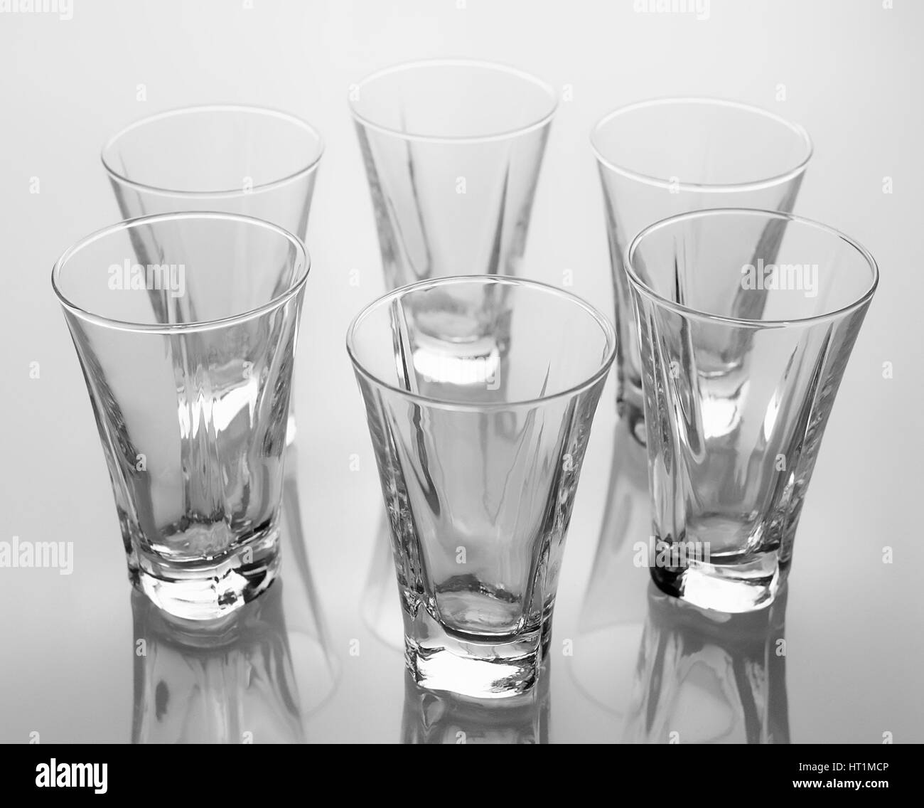 Set of empty glasses isolated on white background Stock Photo - Alamy