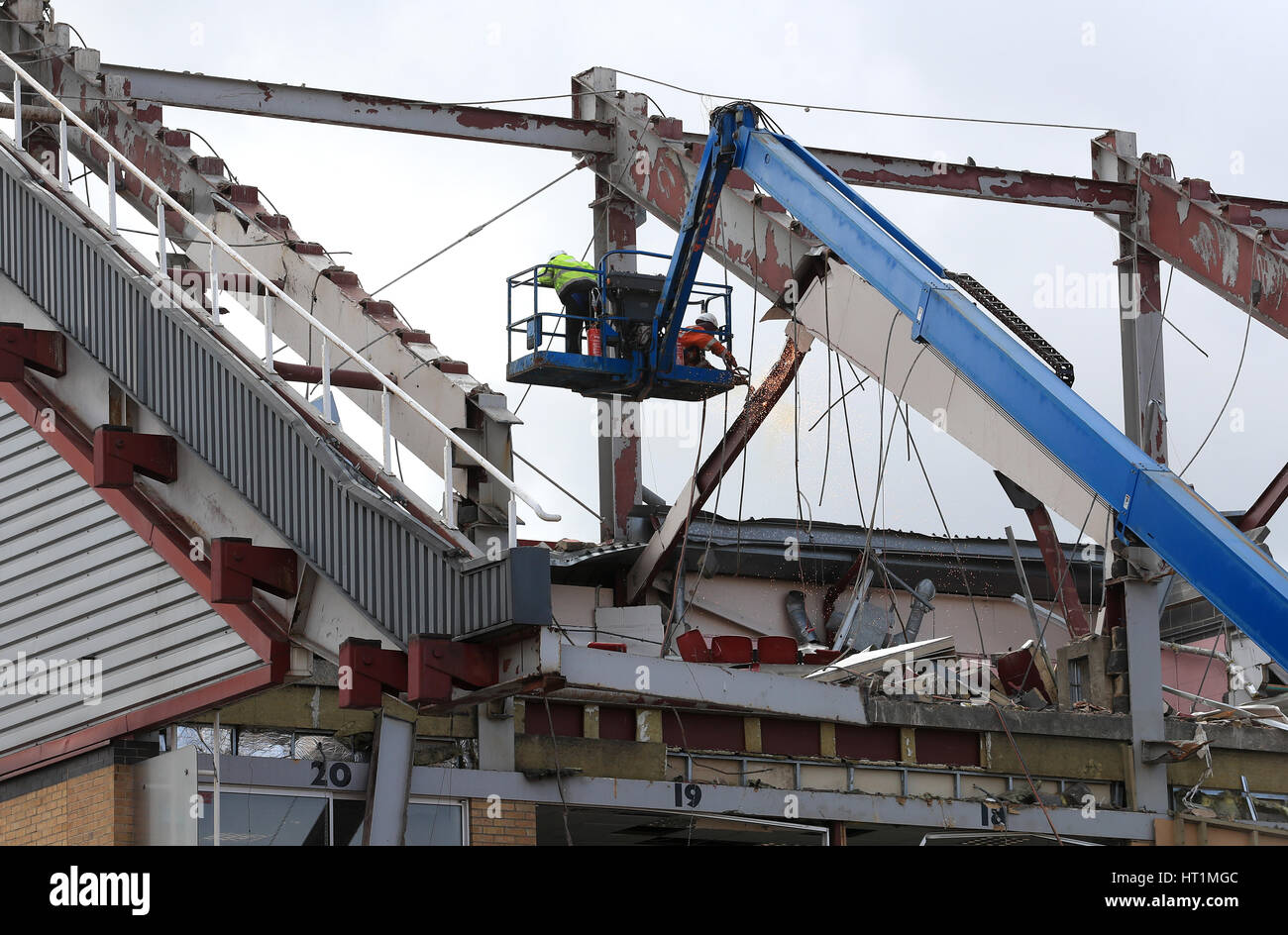 Demolition continues at the Boleyn Ground as West Ham's old stadium is ...