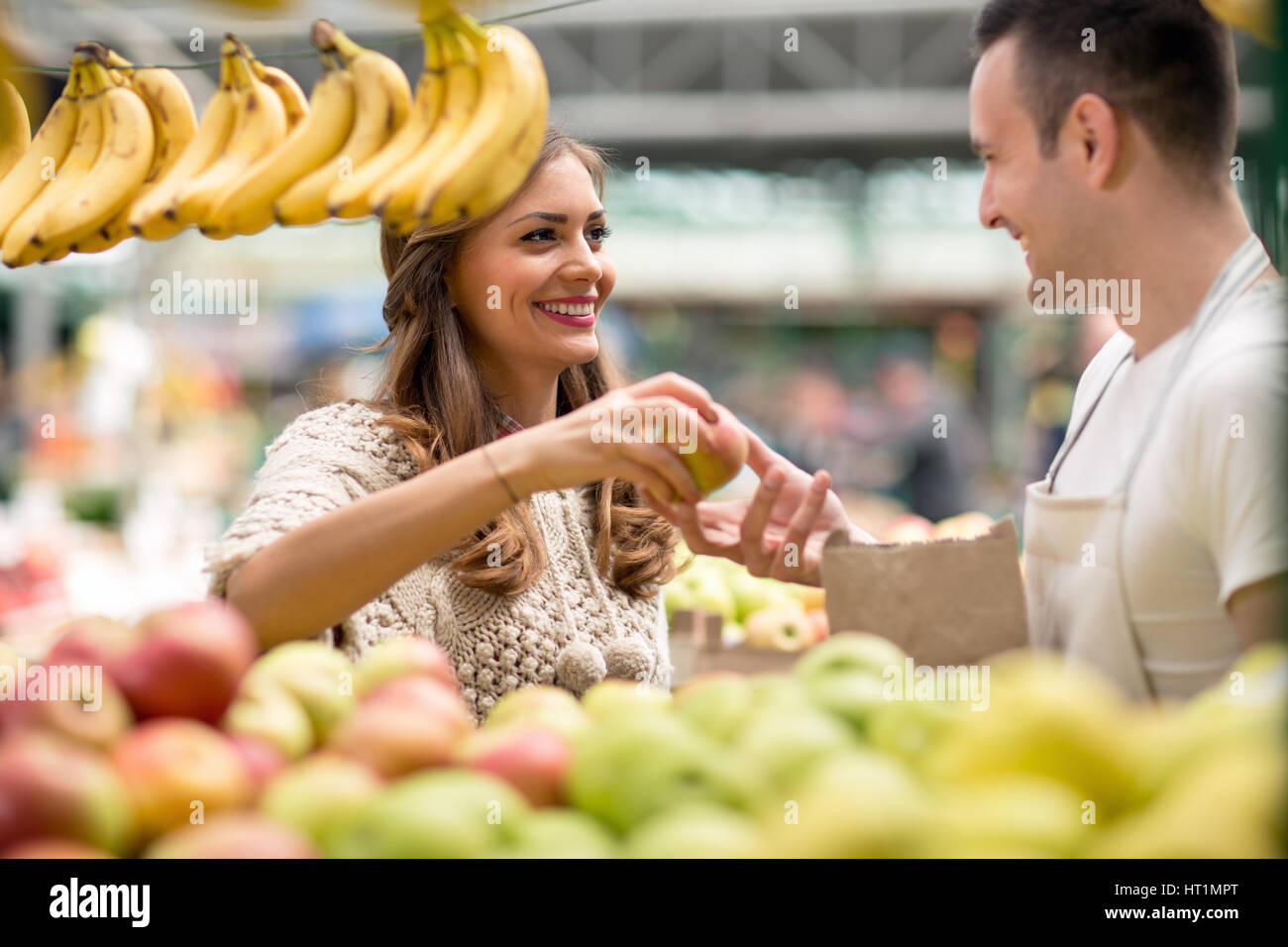 Happy apple customer hi-res stock photography and images - Alamy
