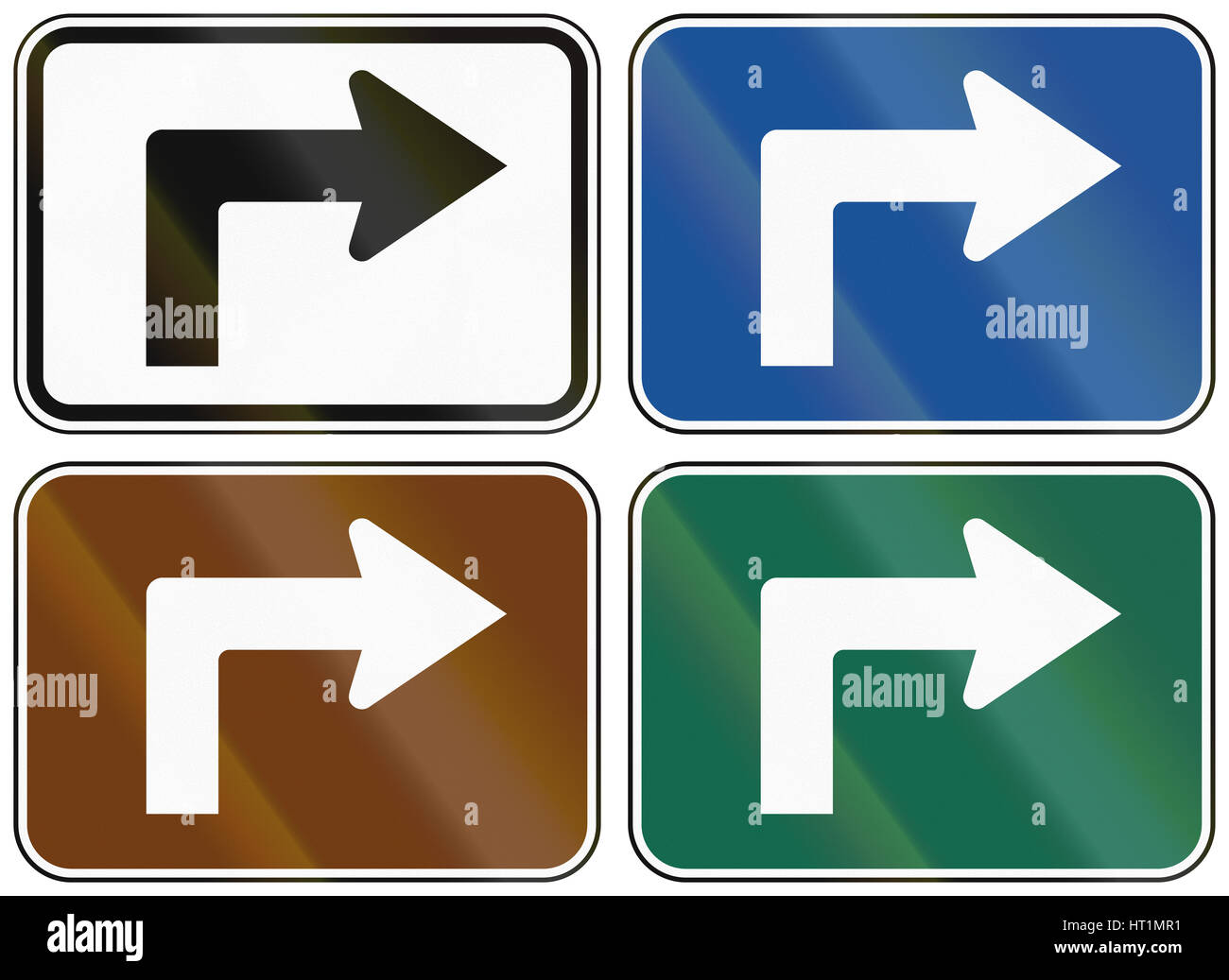 Collection of lane direction signs of the United States MUTCD Stock ...