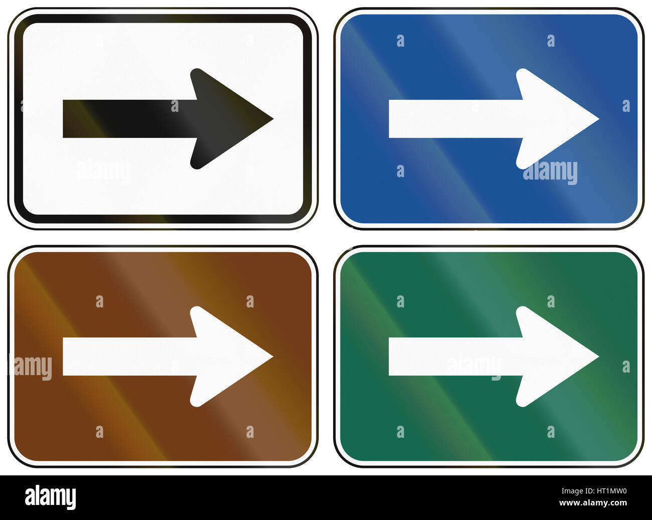 Collection of lane direction signs of the United States MUTCD Stock ...
