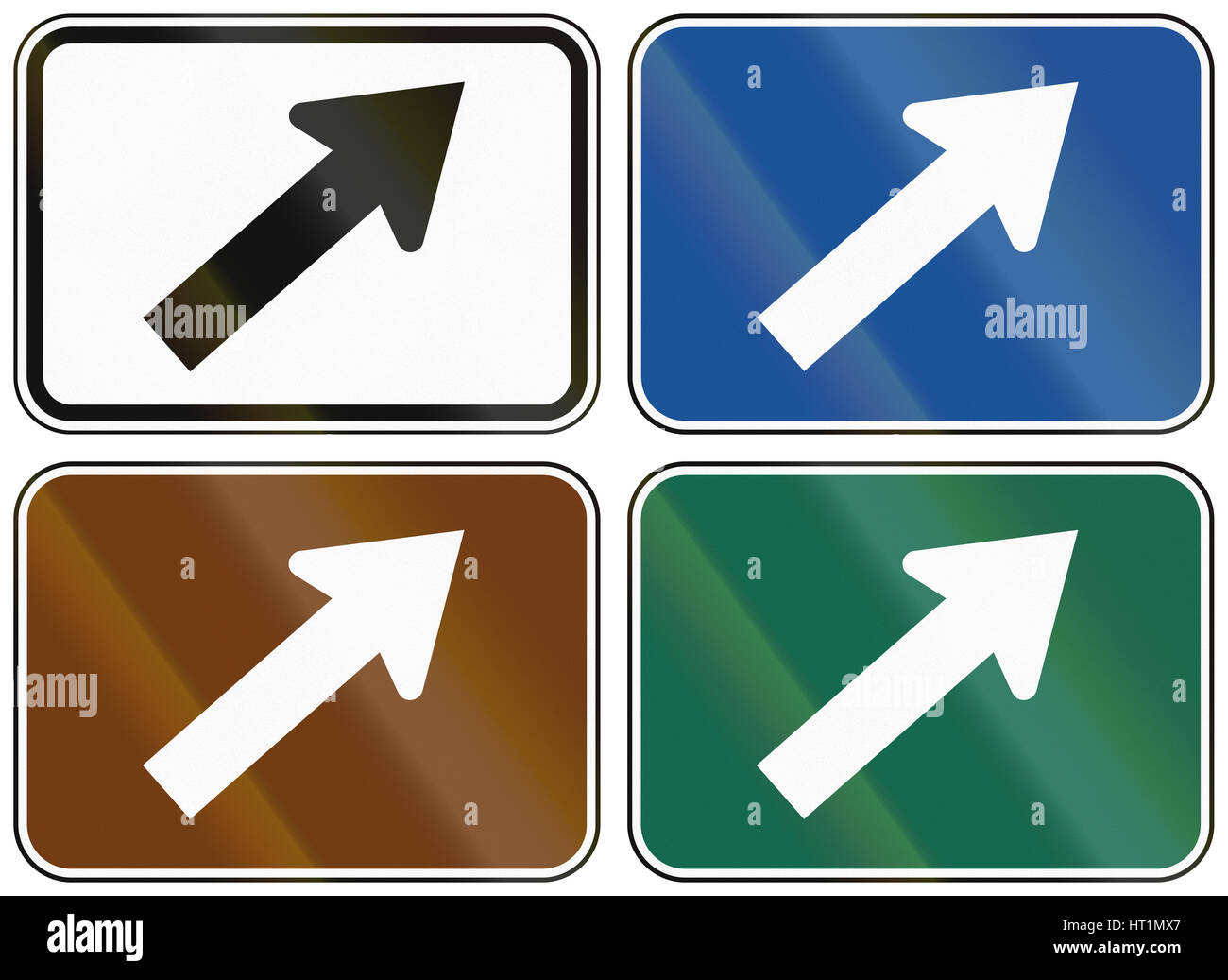Collection of lane direction signs of the United States MUTCD Stock ...