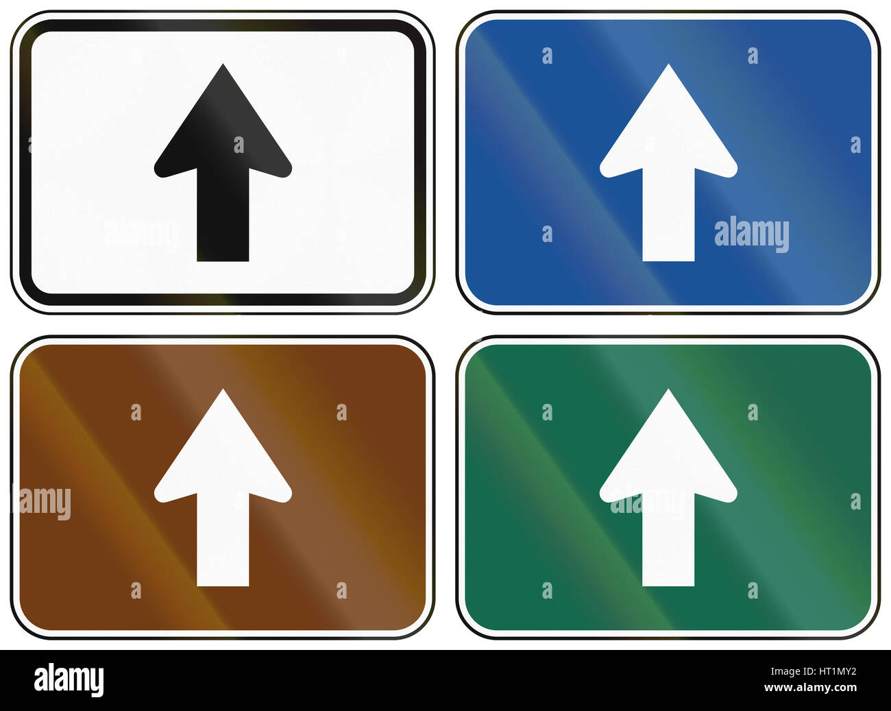 Collection of lane direction signs of the United States MUTCD Stock ...