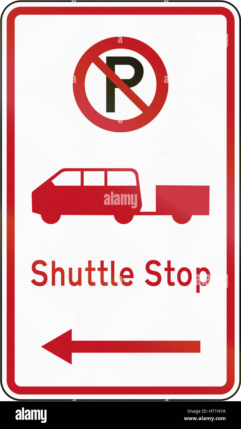 New Zealand road sign - Shuttle stop Stock Photo - Alamy