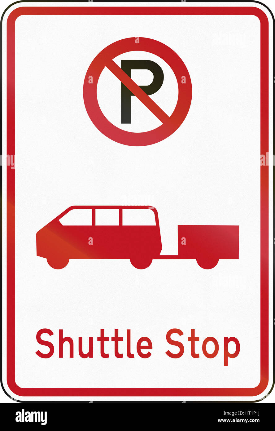 New Zealand road sign - Shuttle stop Stock Photo - Alamy