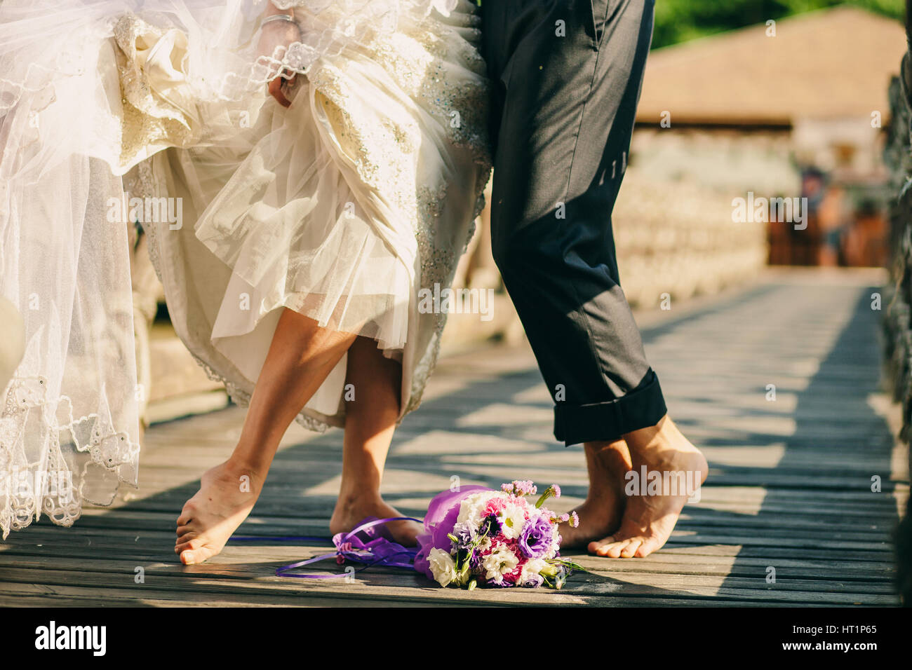 Wedding bride barefoot hi-res stock photography and images - Alamy