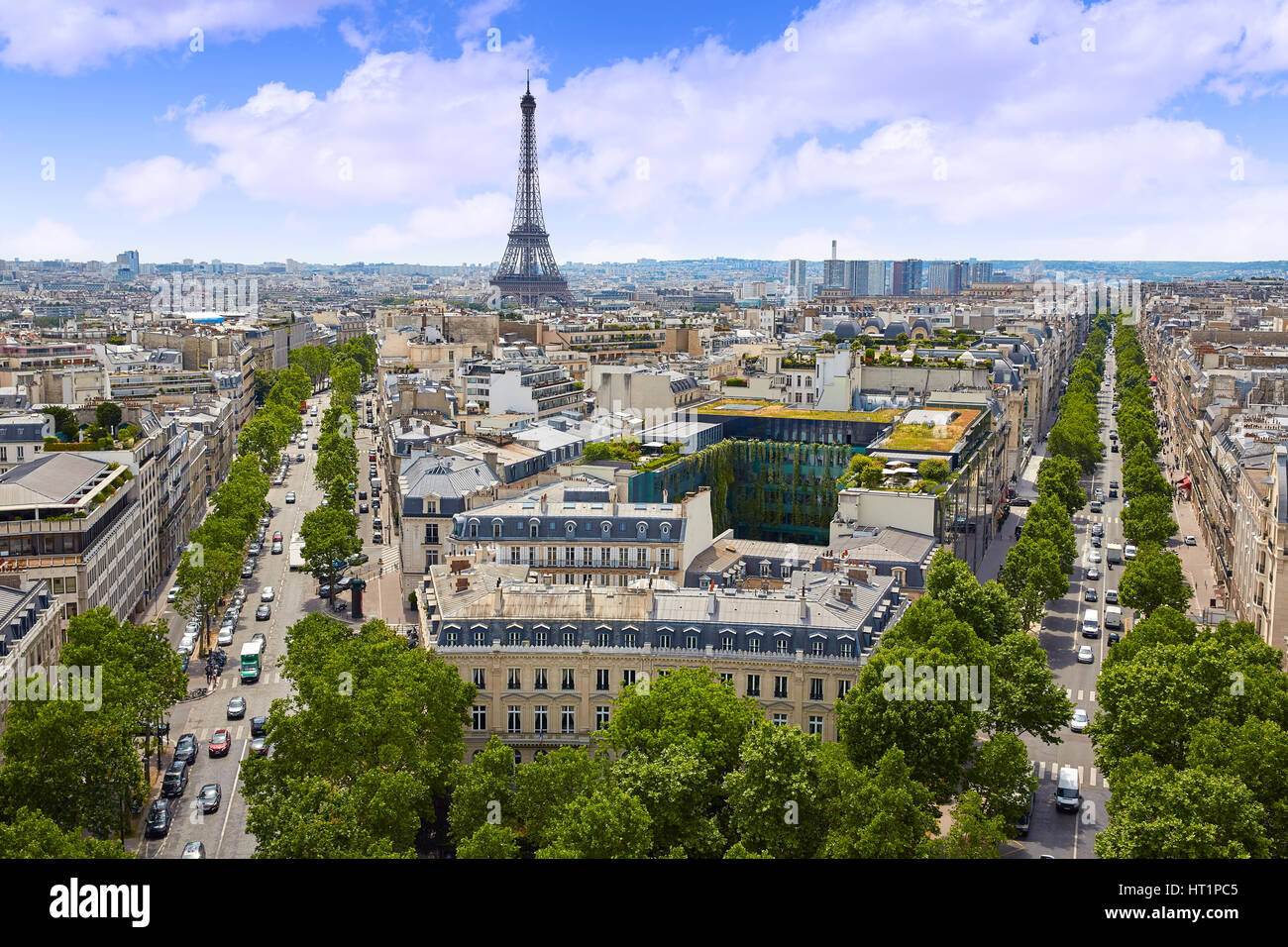 Paris Eiffel tower and skyline aerial view in France Stock Photo - Alamy
