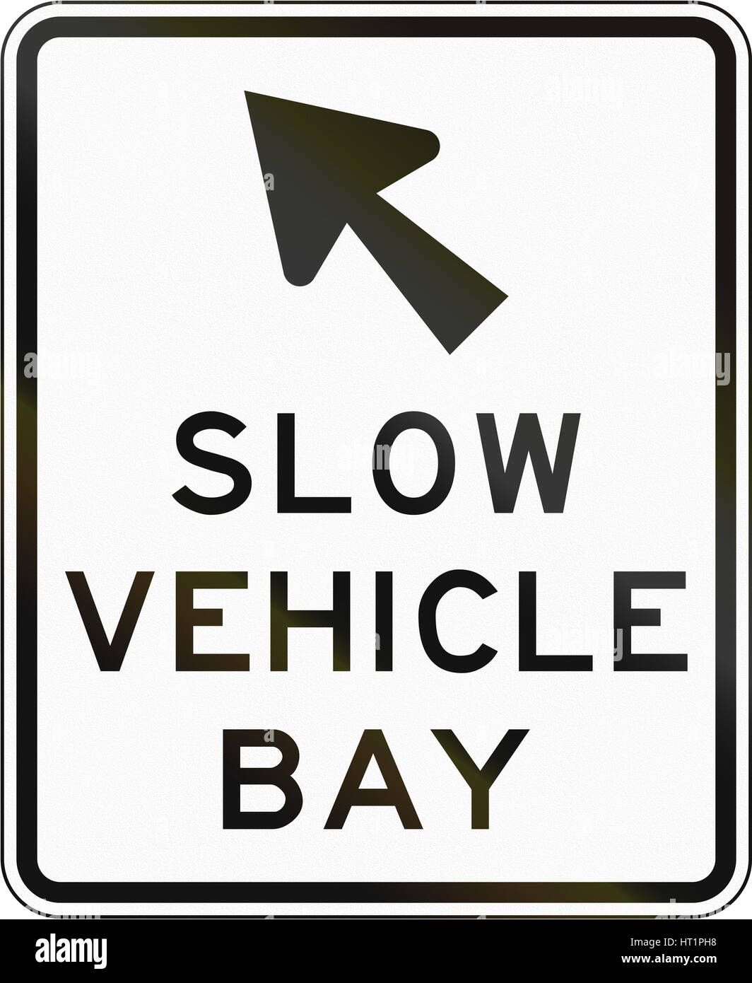 New Zealand road sign - Indicator sign for a slow vehicle bay Stock ...