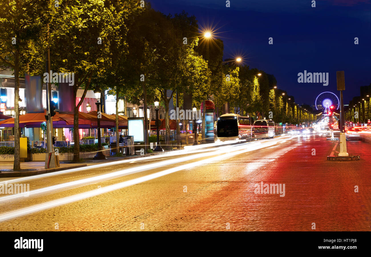Champs Elysees avenue in Paris at France Stock Photo - Alamy