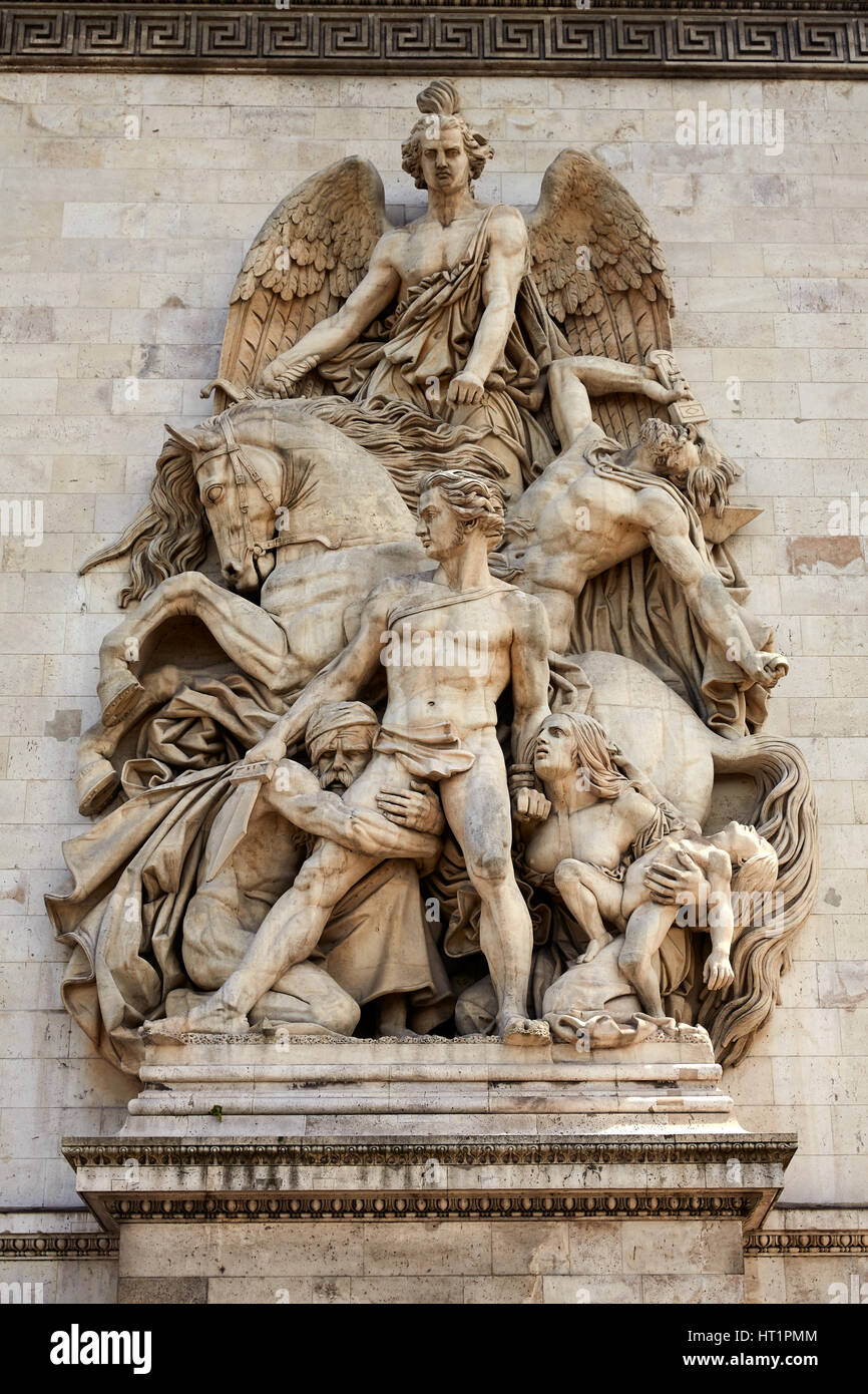 Arc de Triomphe in Paris Arch of Triumph detail at France Stock Photo ...