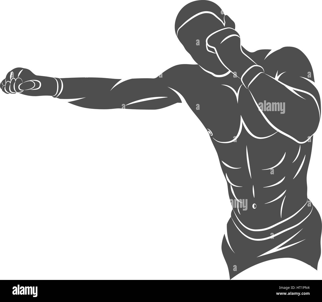 Karate fitness fighter martial Black and White Stock Photos & Images ...