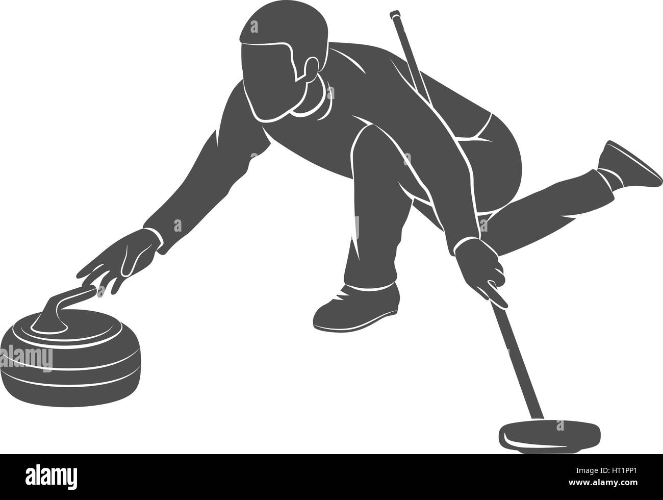Playing curling game Cut Out Stock Images & Pictures - Alamy