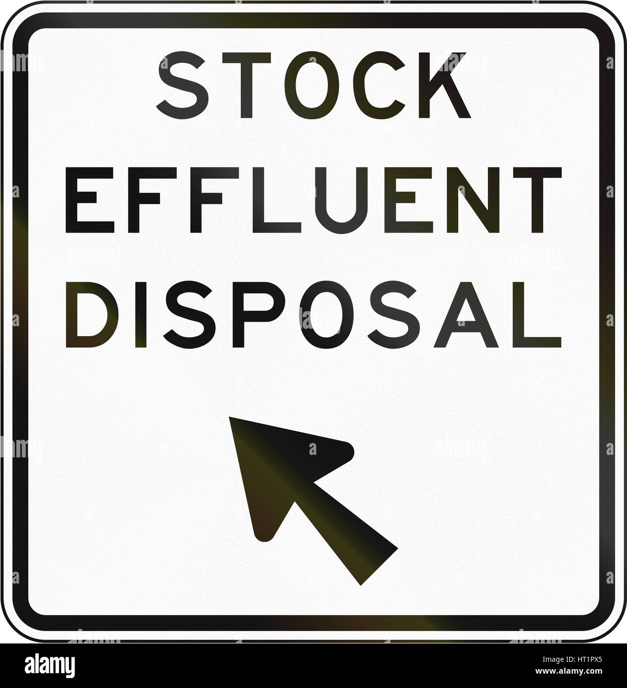 New Zealand road sign - Stock effluent disposal point, veer left Stock ...