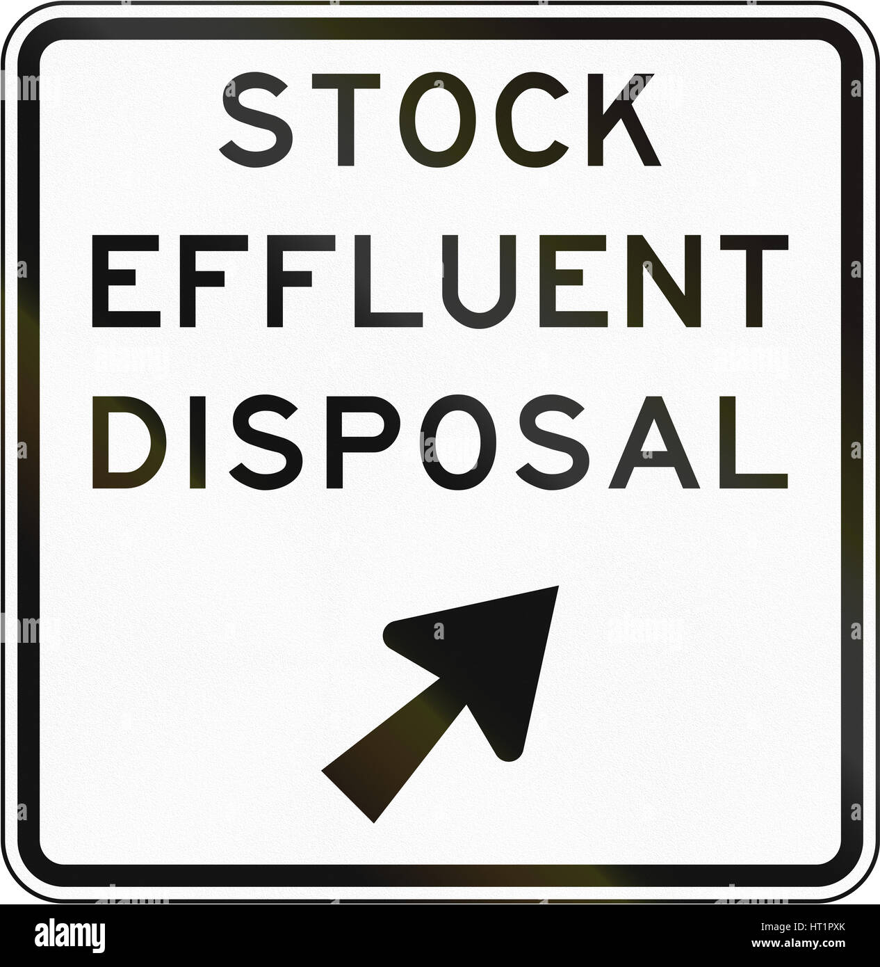 New Zealand road sign - Stock effluent disposal point, veer right Stock ...