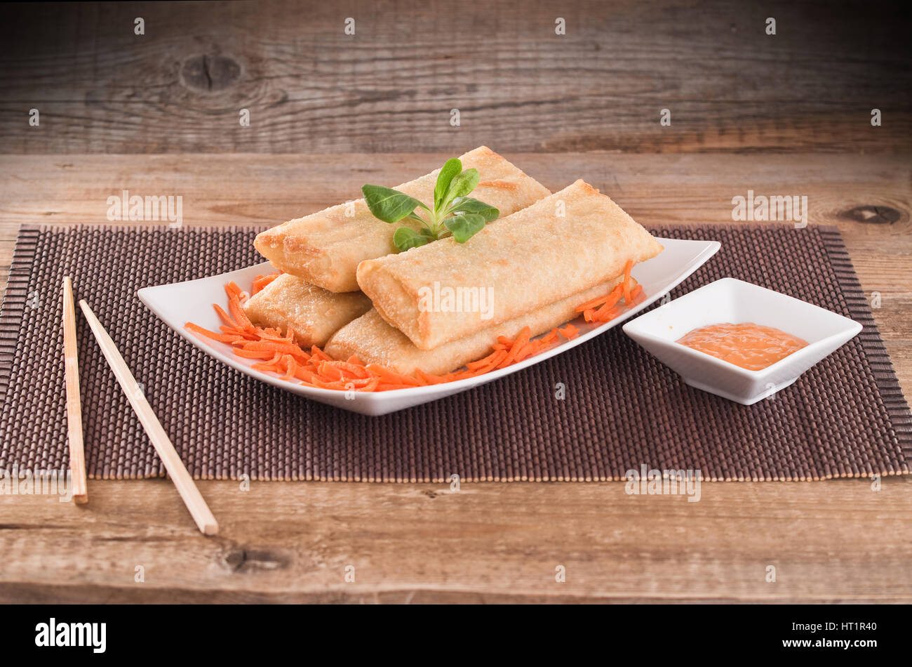 Vegetable spring rolls Stock Photo - Alamy