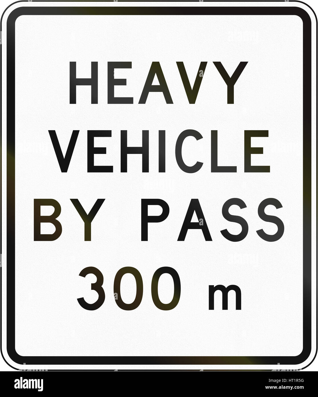 New Zealand road sign - Bypass for heavy vehicles ahead in 300 metres ...
