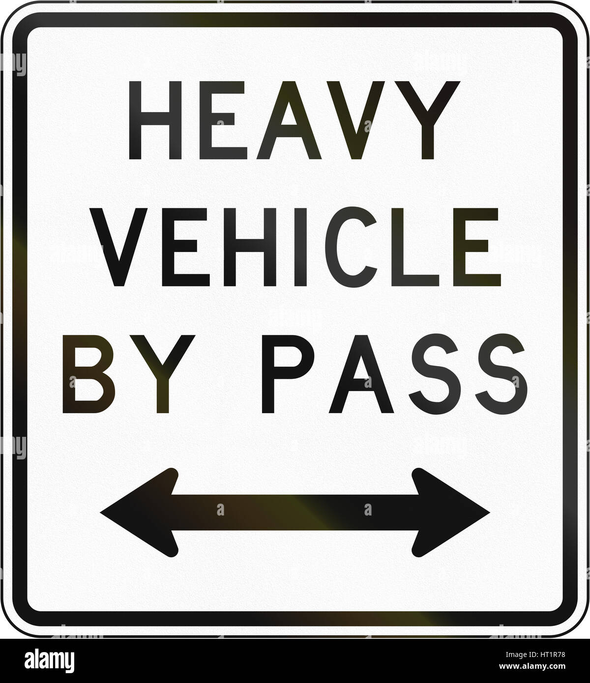 New Zealand road sign - Bypass for heavy vehicles in either direction ...