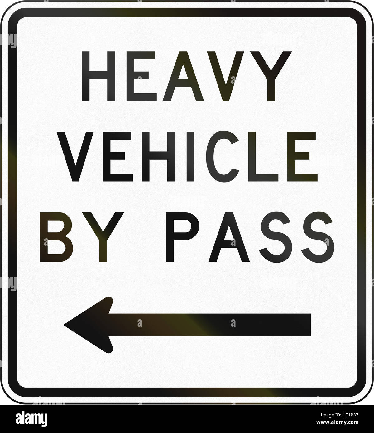 New Zealand road sign - Bypass for heavy vehicles, to left Stock Photo ...