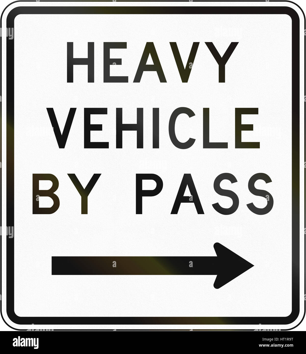 New Zealand road sign - Bypass for heavy vehicles, to right Stock Photo ...